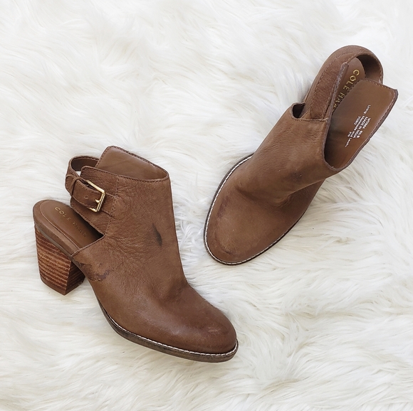 Cole Haan | Shoes | Cole Haan Pippa Stacked Heel Slingback Bootie ...